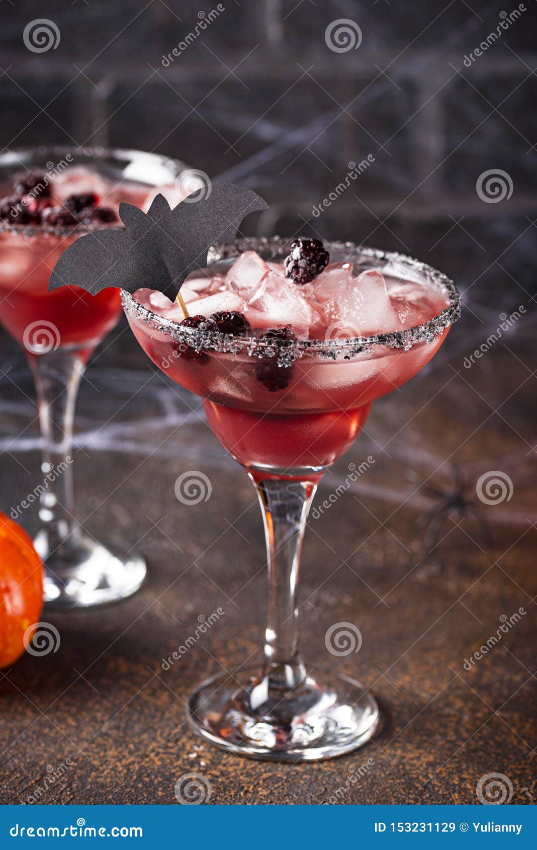 Halloweens Spooky Drink with Blackberry Stock Image - Image of juice ...