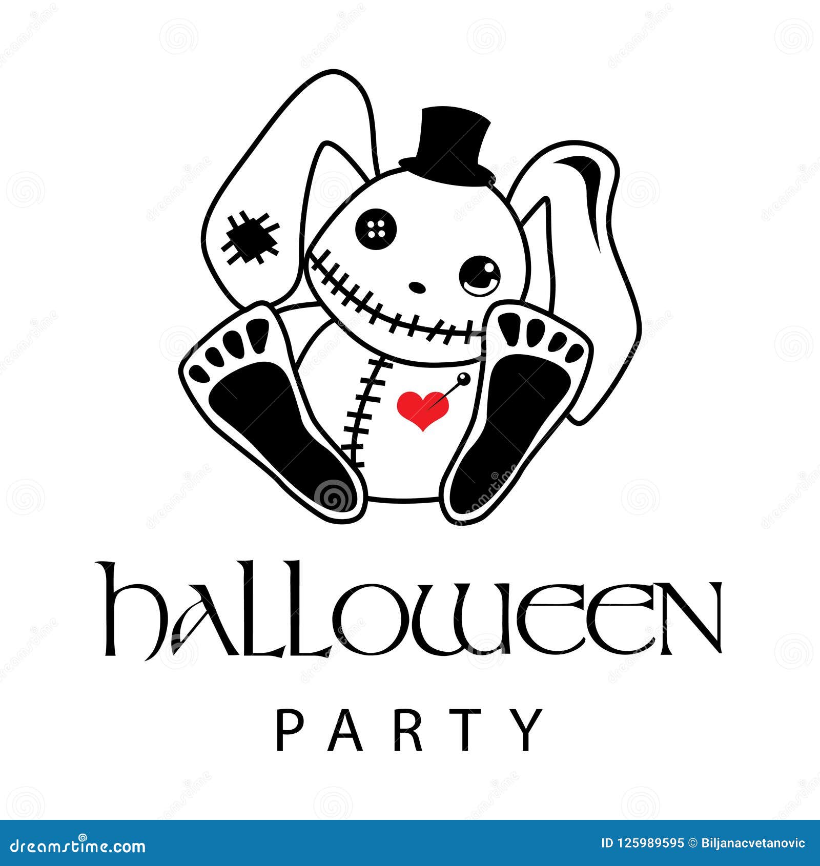 Hallowen, Voodoo Bunny Doll Stock Vector - Illustration of death ...