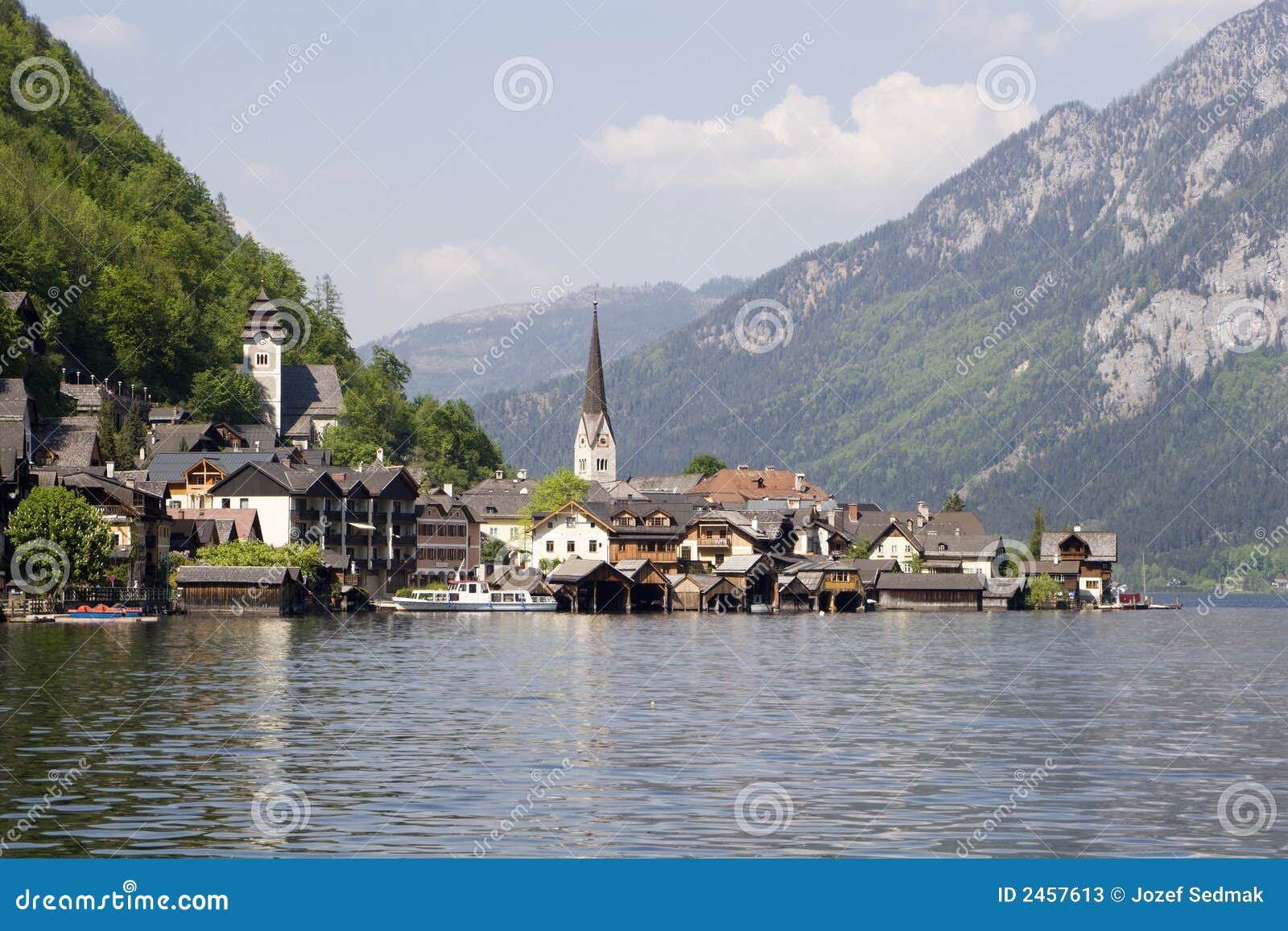 Hallstadt in austria stock image. Image of country, tradition - 2457613