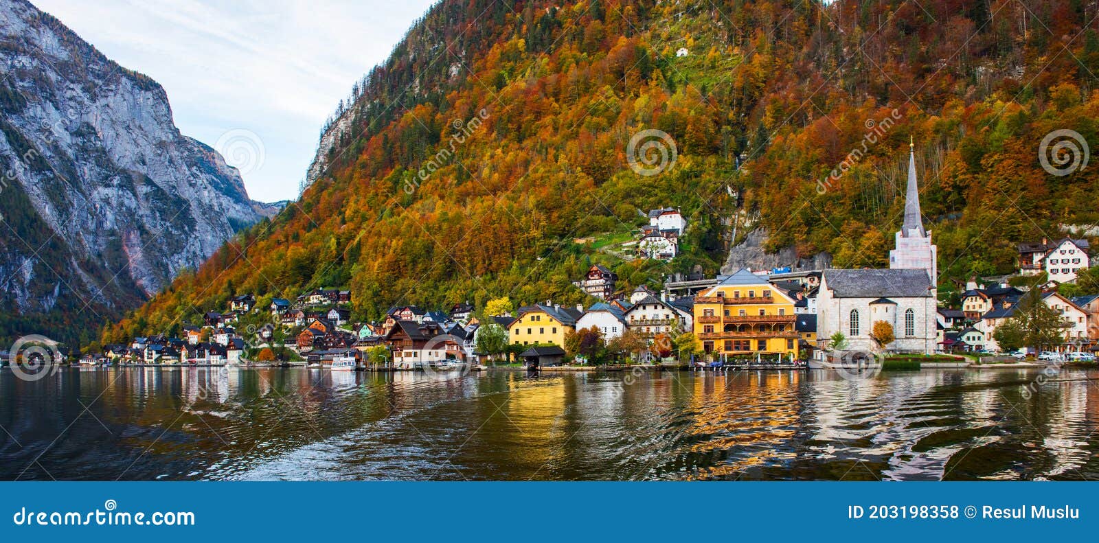 HALLSTATT, AUSTRIA. Beautiful Autumn View of Hallstatt Stock Photo ...