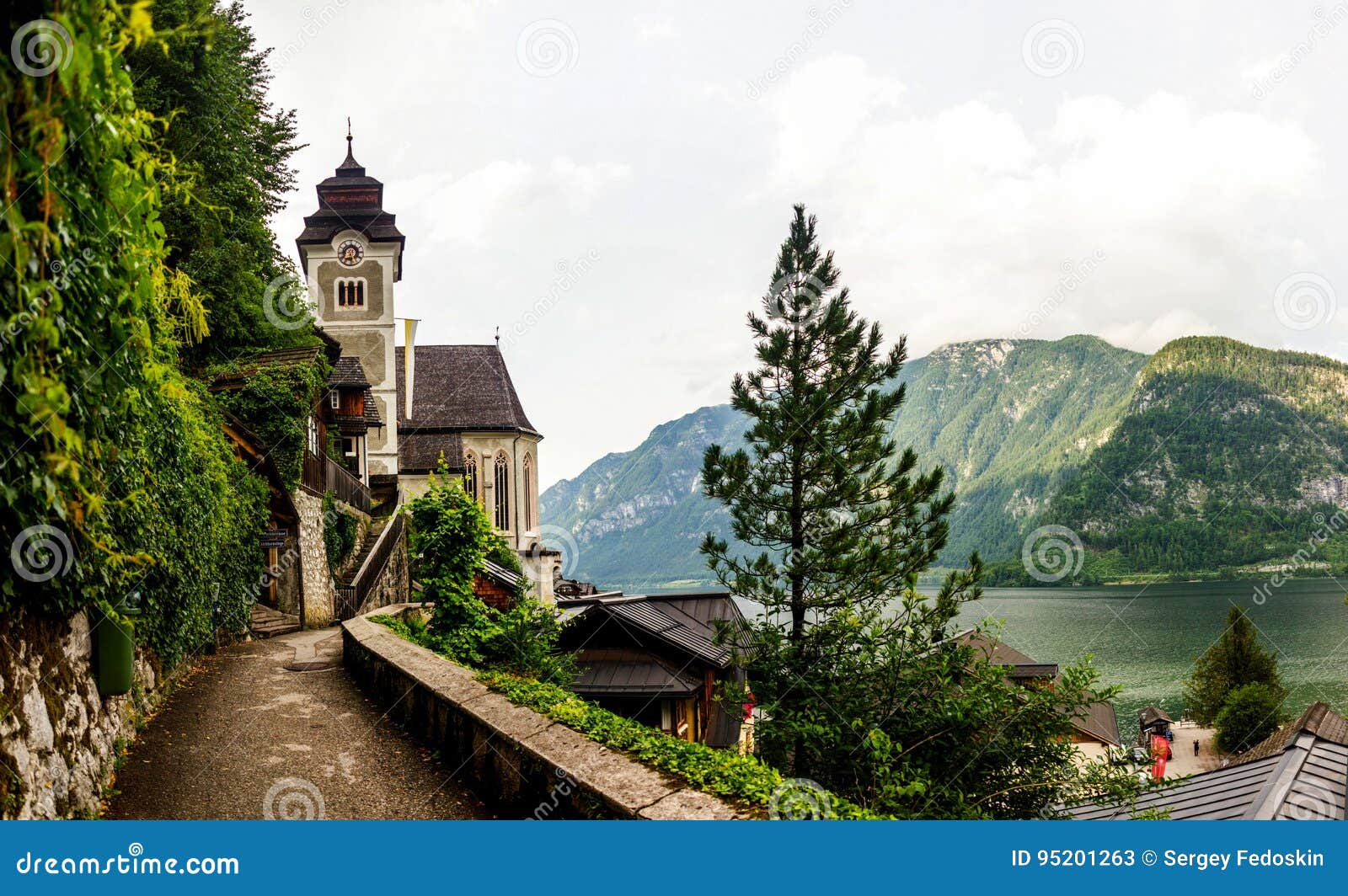 Hallstatt. Austria. stock image. Image of nature, church - 95201263