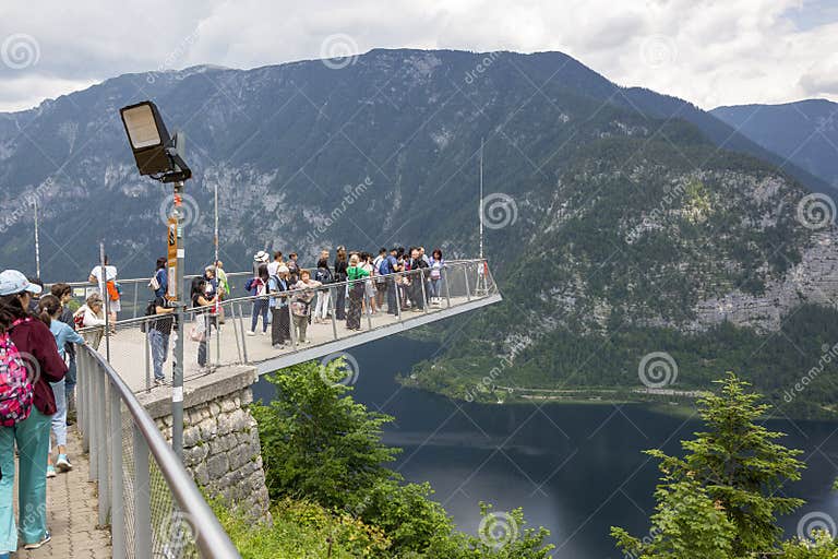 Hallstatt SkyWalk Observation Deck with Panoramic View Editorial ...