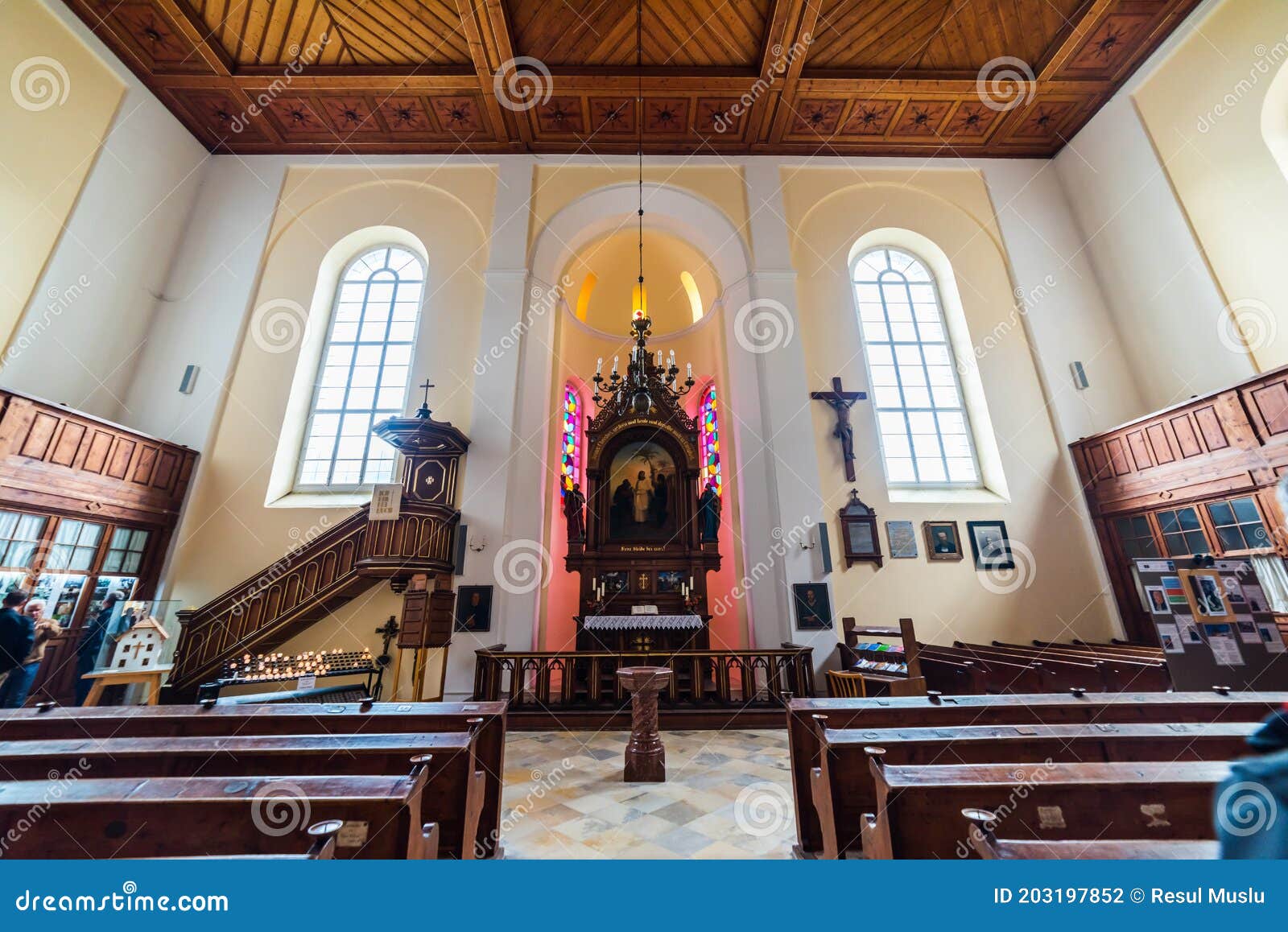 Evangelical Church of Hallstatt. Interior View Editorial Photography ...