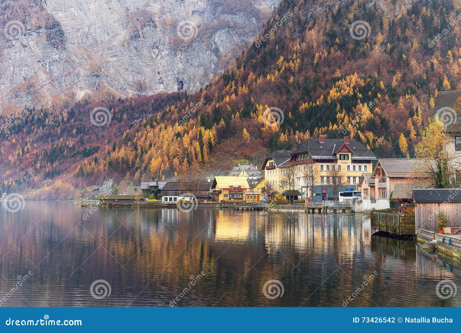 Hallstatt autumn stock photo. Image of city, europe, story - 73426542