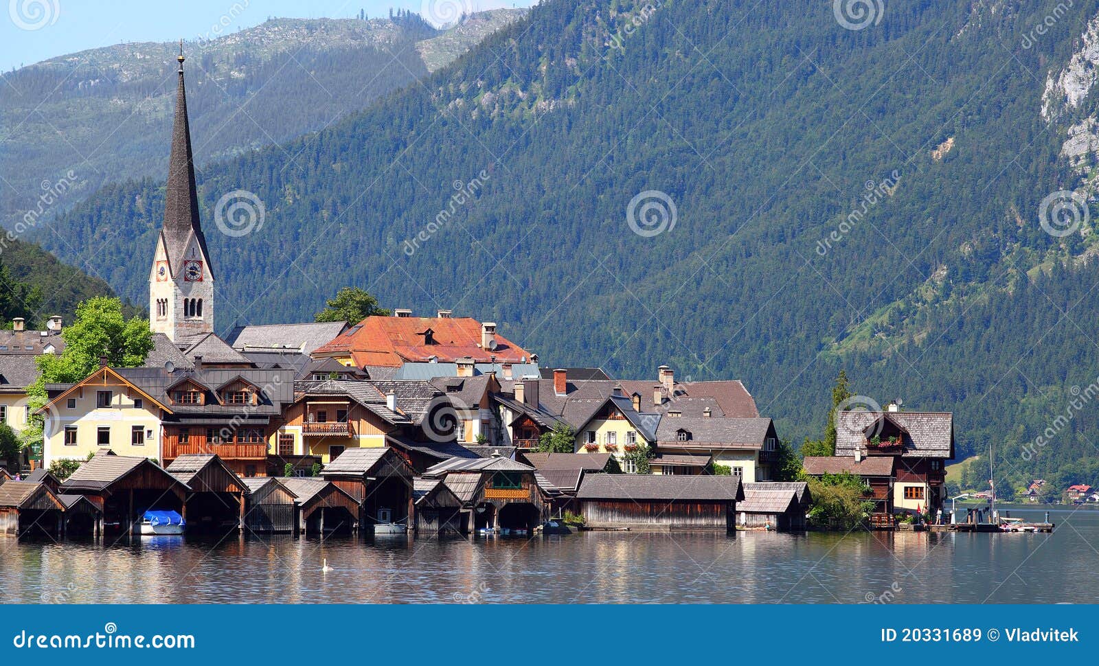 The Hallstatt City. stock image. Image of lake, destinations - 20331689