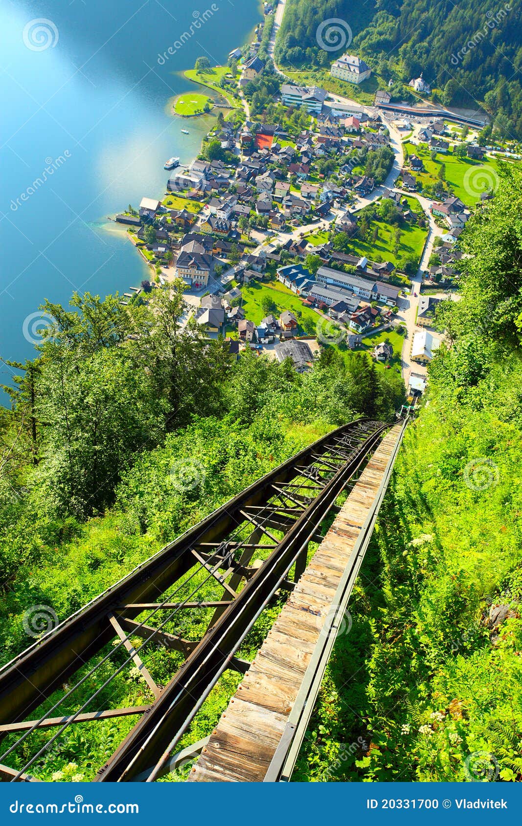 The Hallstatt City. stock photo. Image of city, hills - 20331700