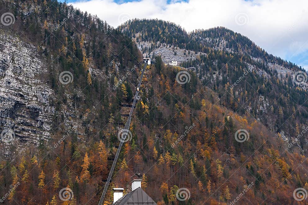 Hallstatt Salt Mines Funicular - Hallstatt, Austria Stock Photo - Image ...
