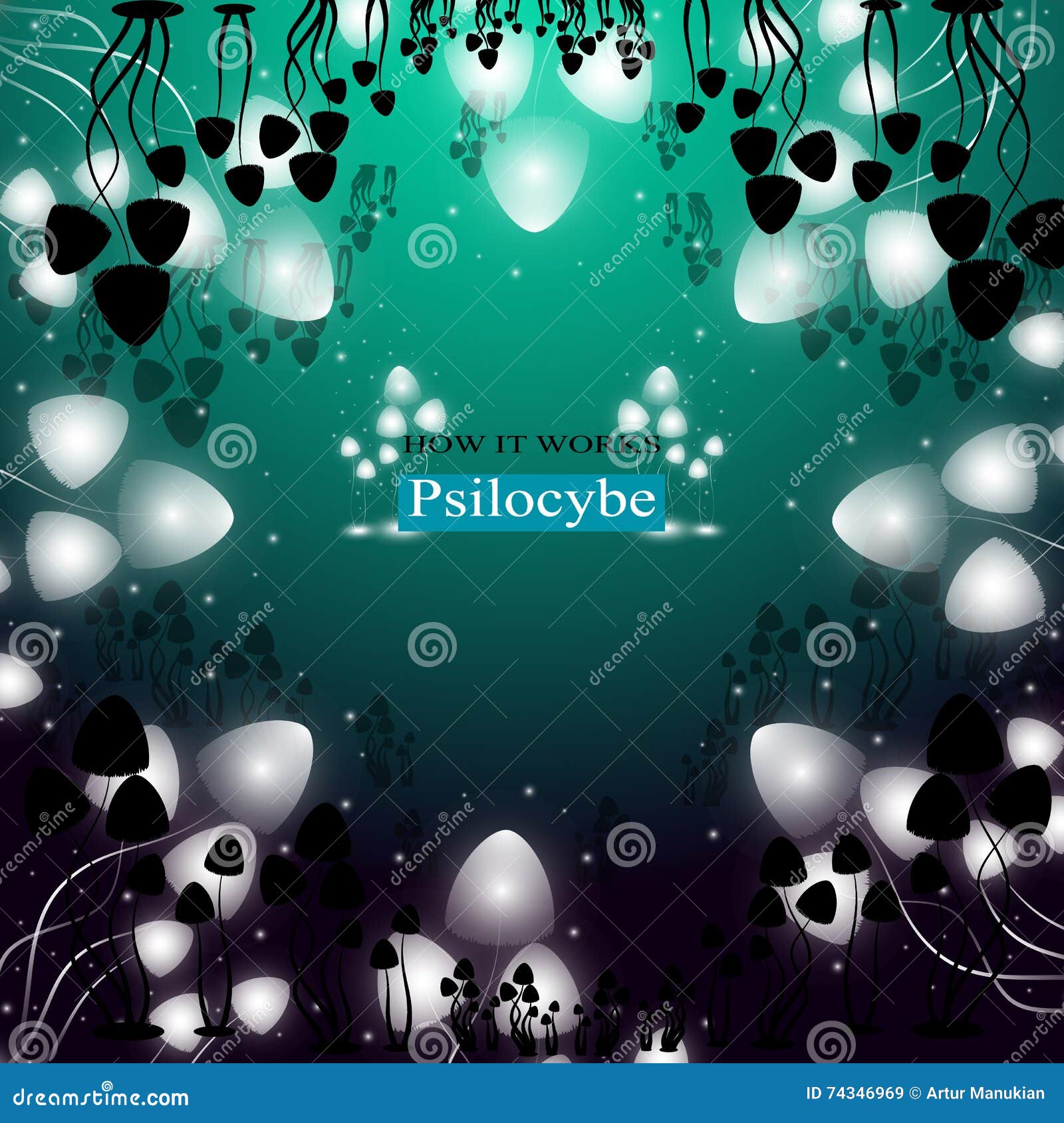 Hallucinogenic Mushrooms Psilocybe Stock Vector - Illustration of magic ...