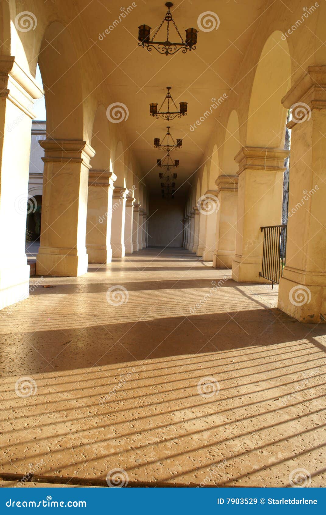 Hallway and Arch Columns stock image. Image of historic - 7903529