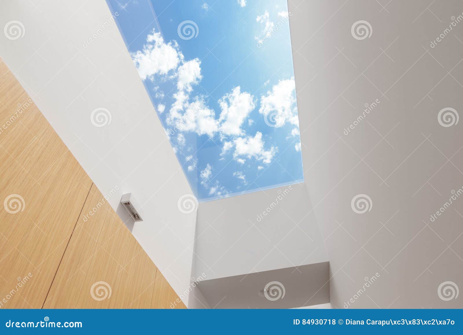 Hallway with a Big Skylight Stock Photo - Image of inside, open: 84930718