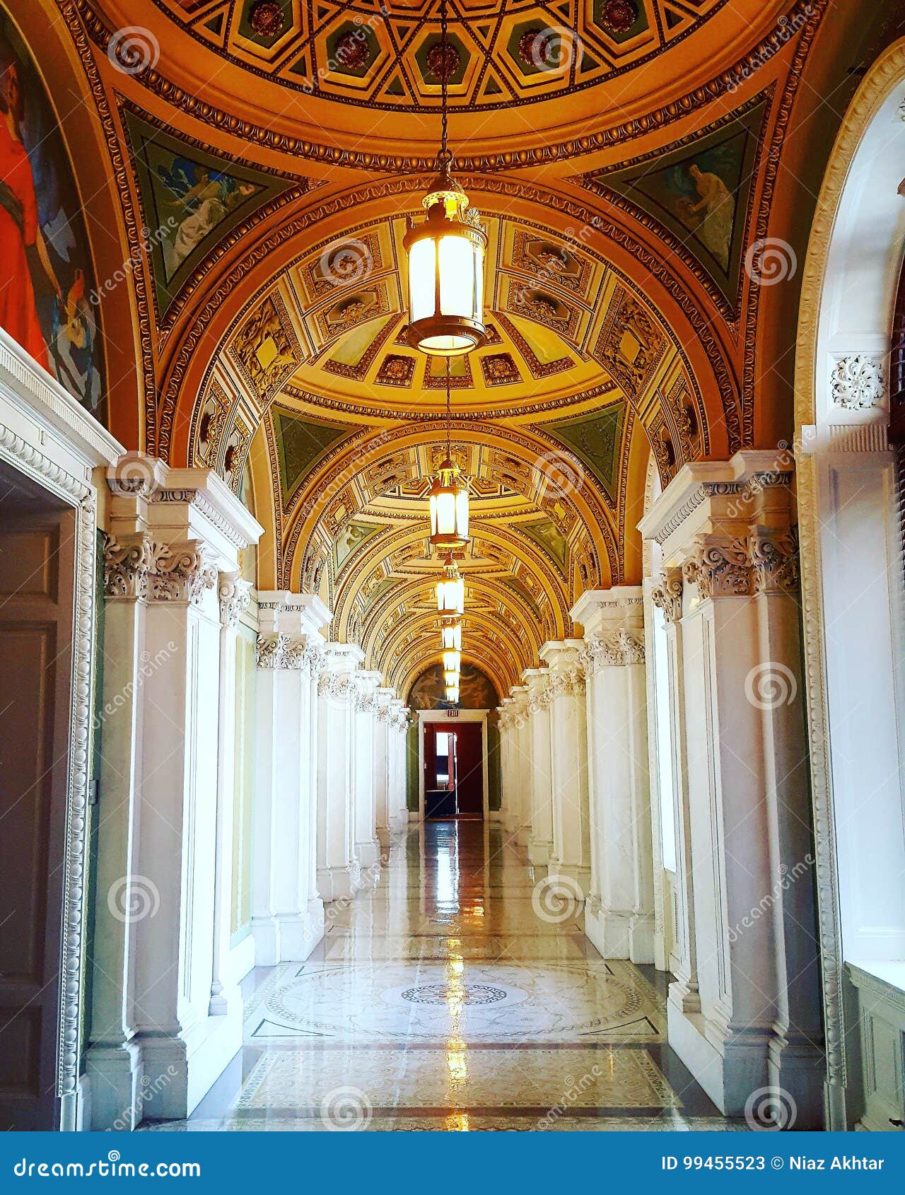 Hallway stock image. Image of capital, library, hallway - 99455523