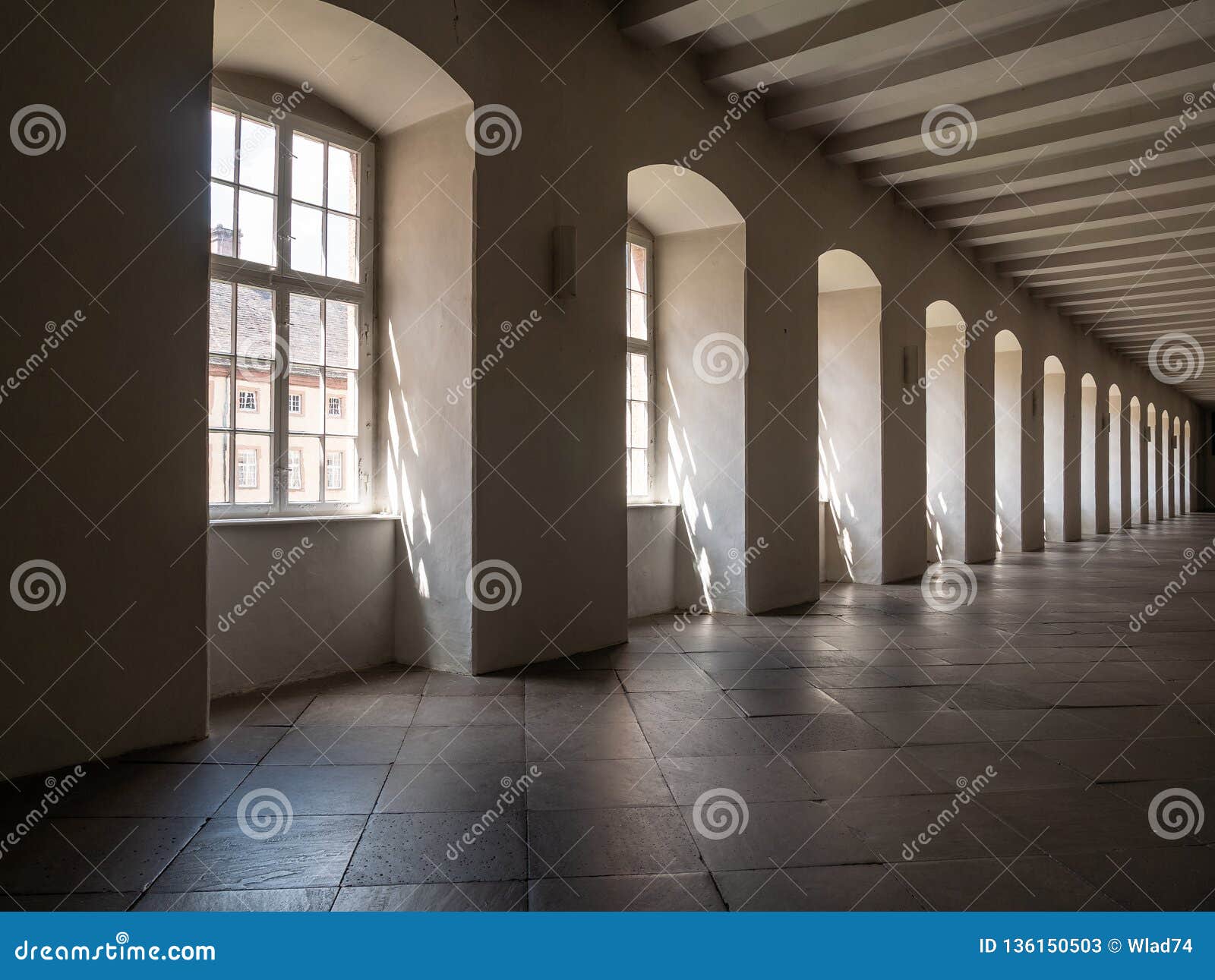 The Hallway in Convent Corvey in Hoexter, Germany Stock Image - Image ...