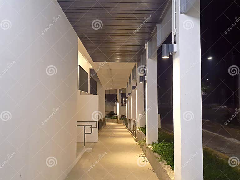 Hallway Corridor Passage at Night Stock Image - Image of corridor ...