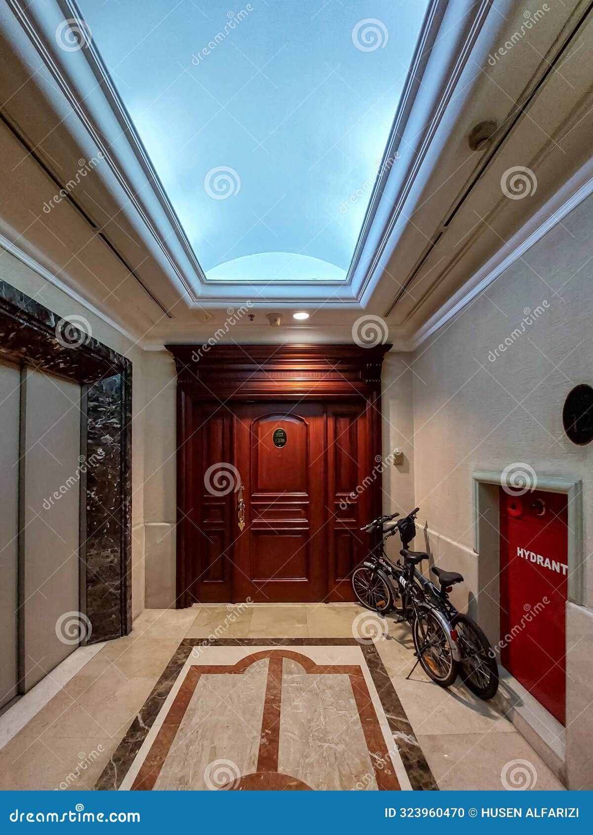 Hallway in Front of the Bedroom Door for Elevator Access in the ...