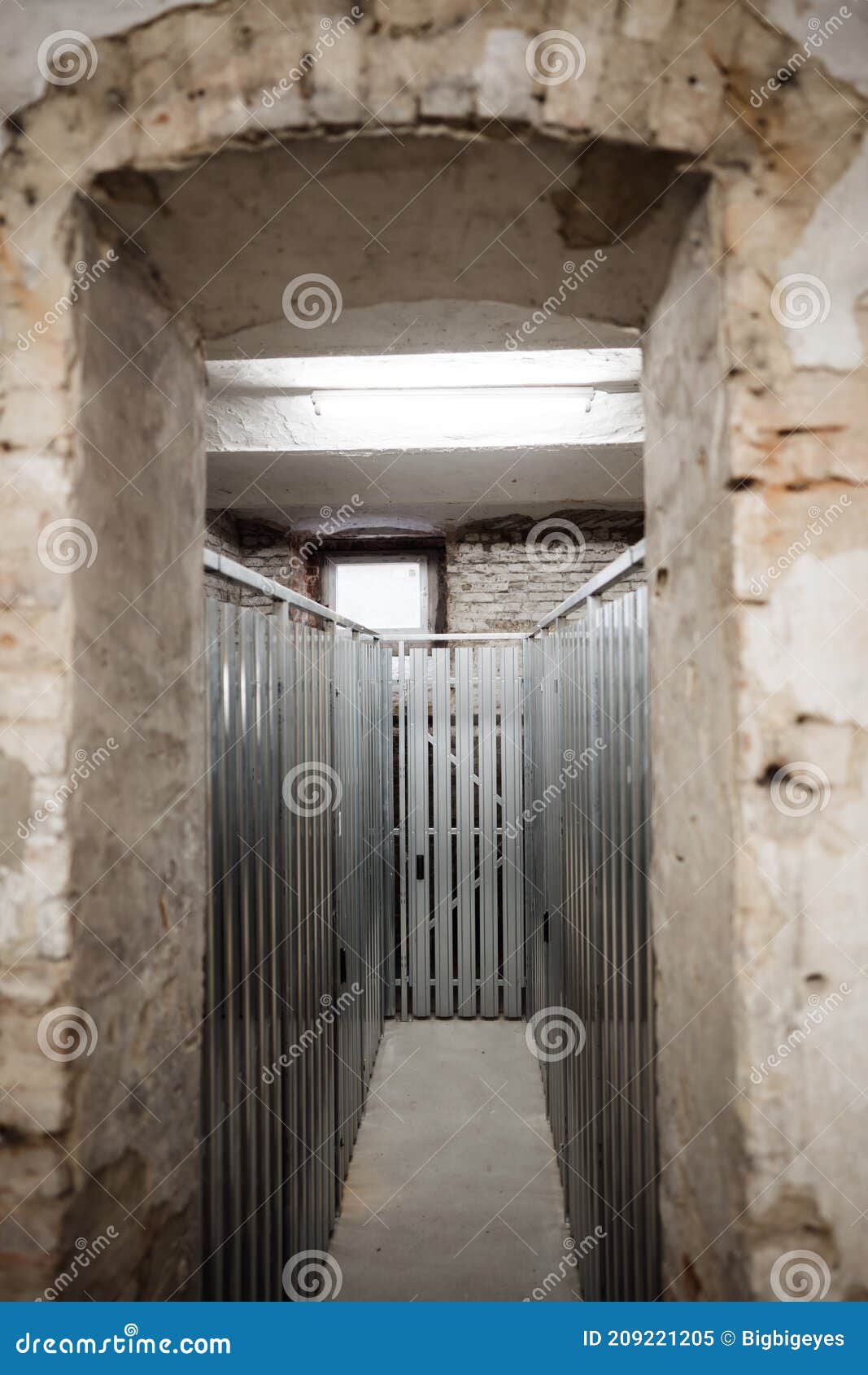 A Hallway Inside of a Basement between the Units Stock Image - Image of ...