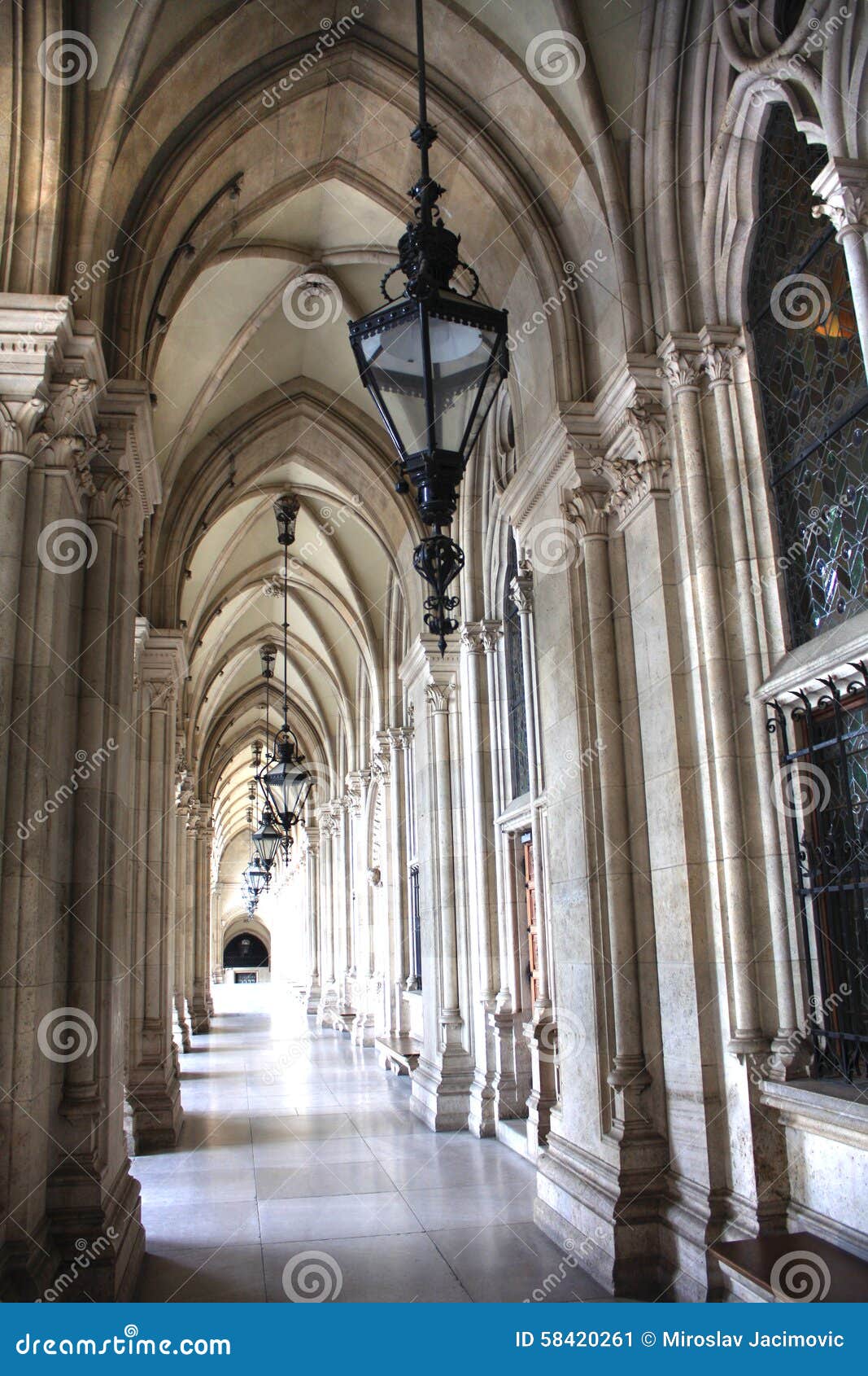 Hallway Inside the Rathaus (Town Hall) is a Building in Vienna, Stock ...
