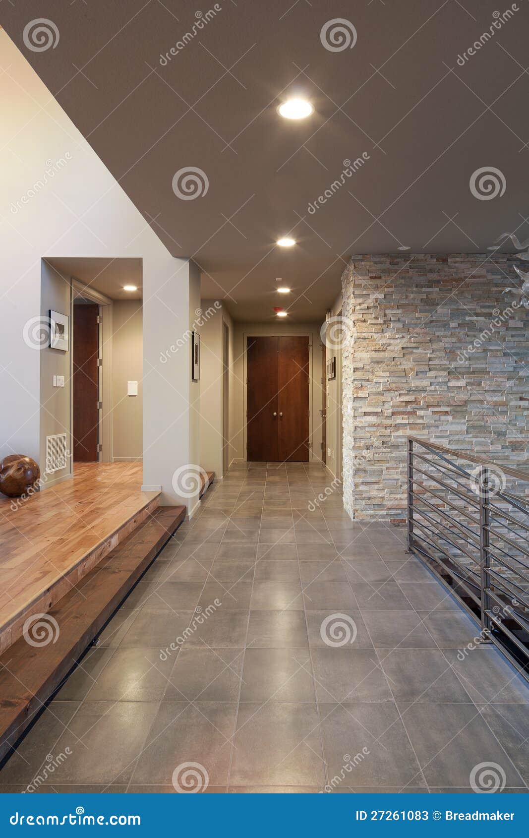 Hallway in Luxury Home stock image. Image of construction - 27261083