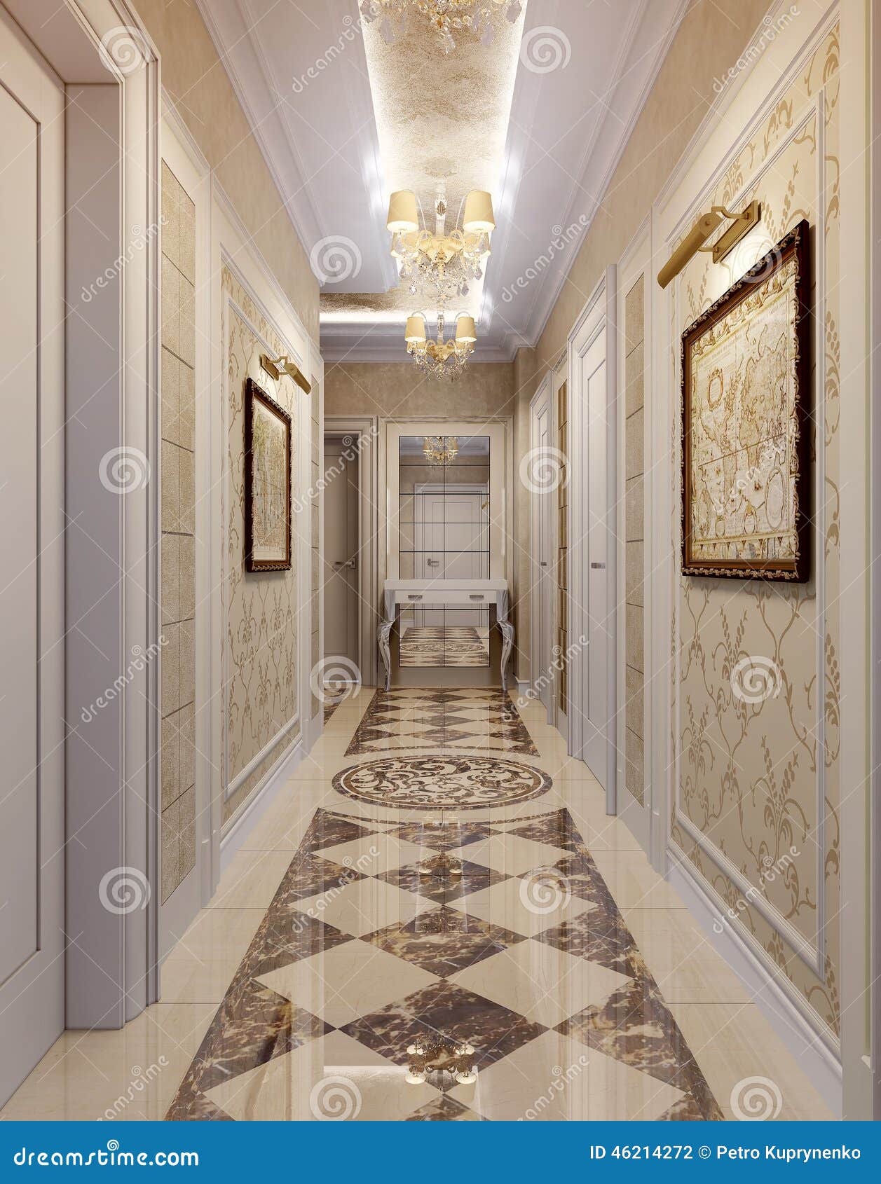 Hallway in luxury style stock photo. Image of luxurious - 46214272