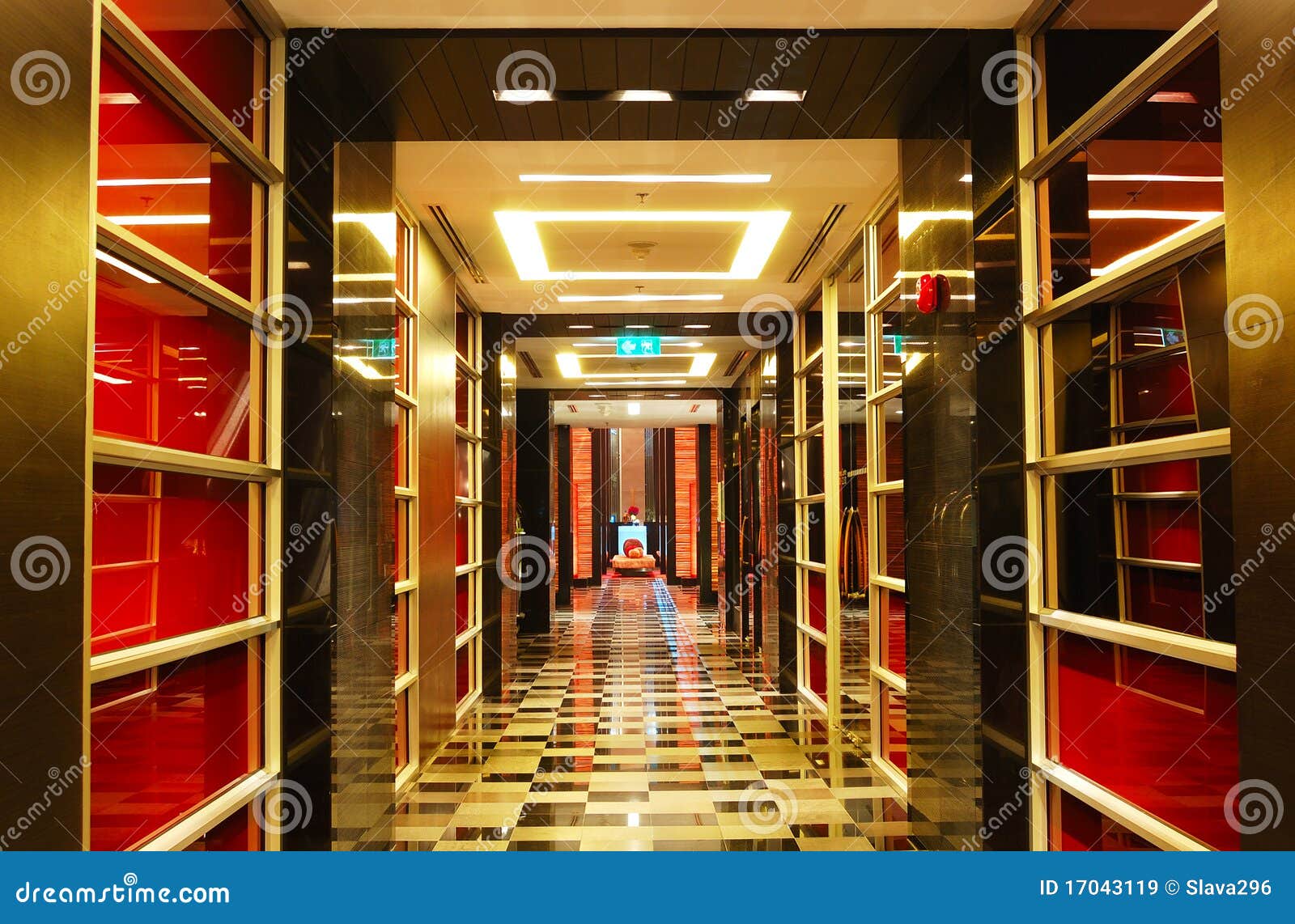The Hallway at Modern Luxury Hotel Stock Image - Image of passage ...