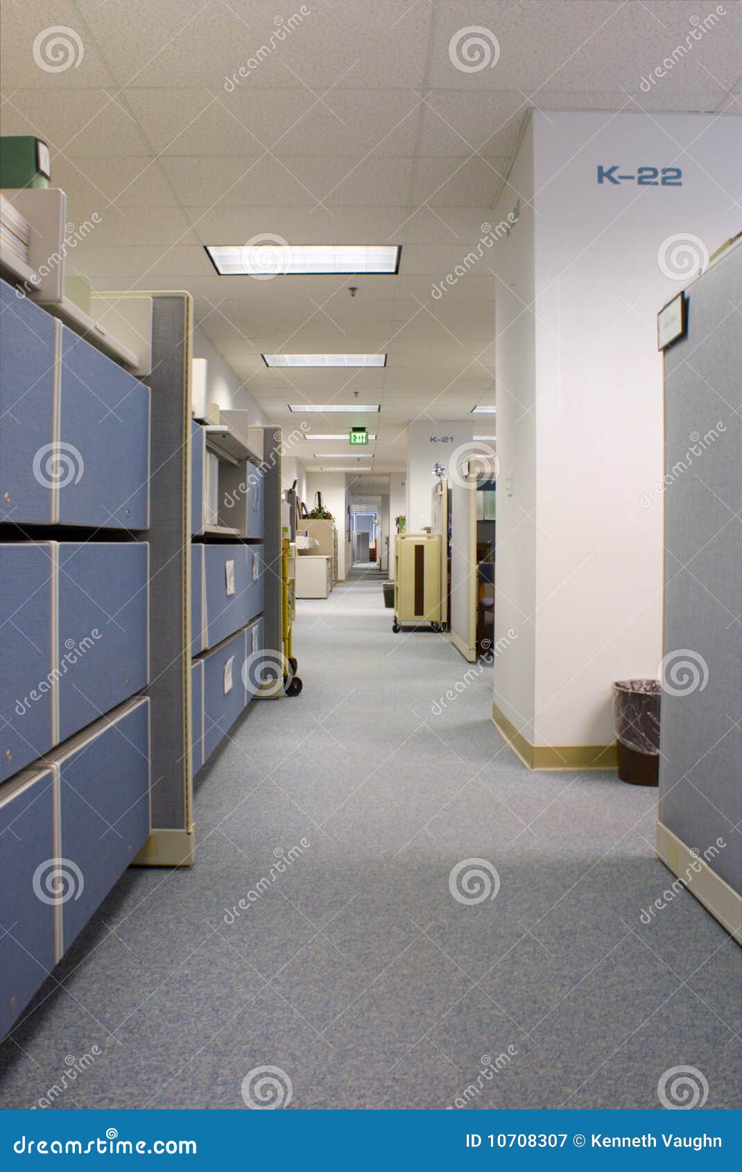Hallway in Office Space stock image. Image of corridor - 10708307