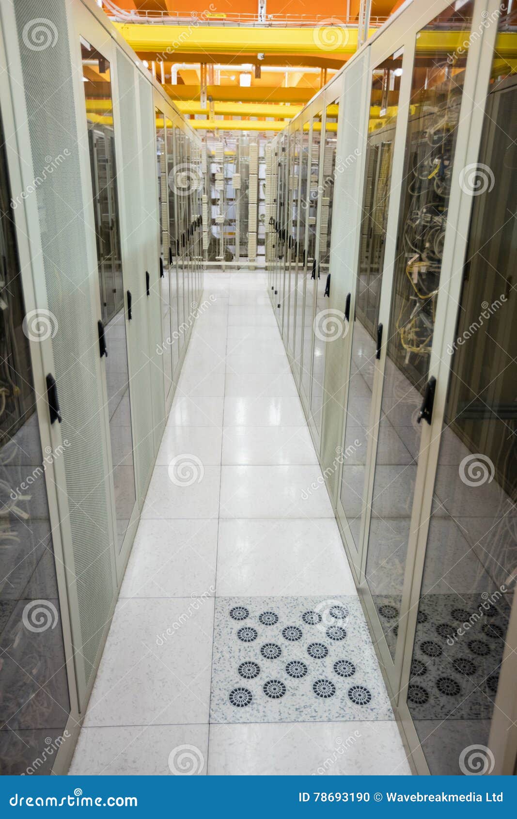 Hallway with a Row of Servers Stock Photo - Image of floral, hallway ...