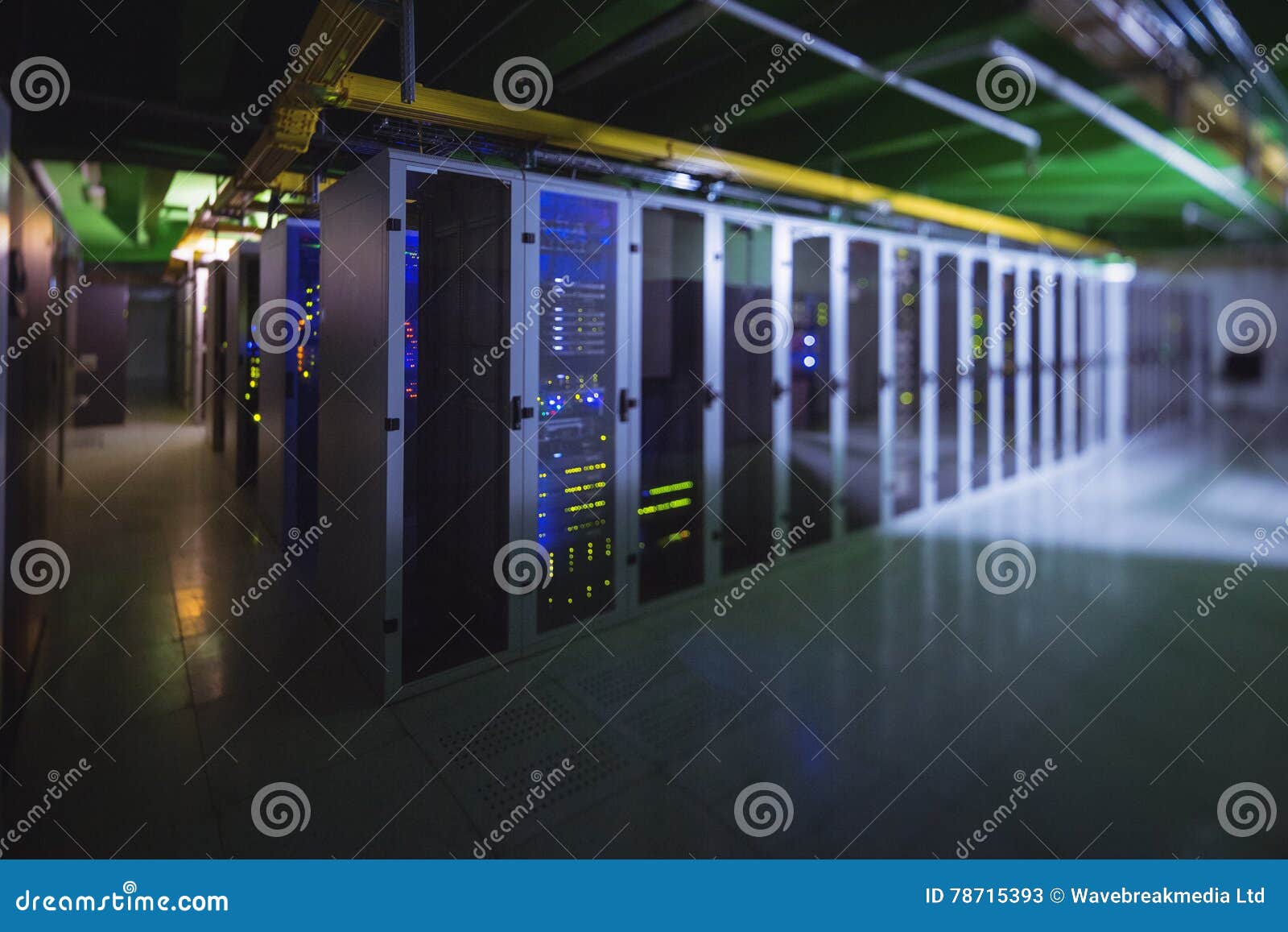 Hallway with a Row of Servers Stock Image - Image of complexity ...