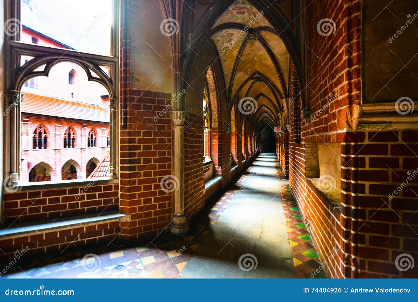 Hallway with Vaulted Ceiling Malbork Castle Stock Photo - Image of ...