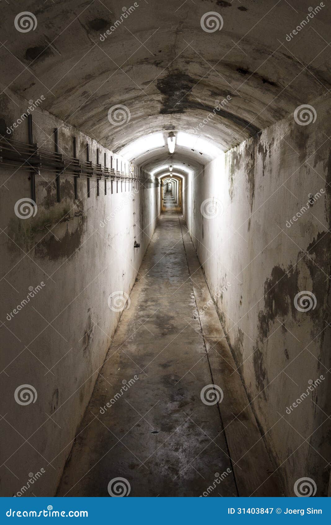 Hallway of an WW2 Bunker in Germany in the Underground Editorial ...