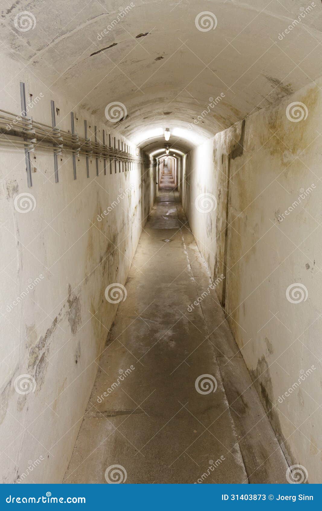 Hallway of an WW2 Bunker in Germany in the Underground Editorial Stock ...