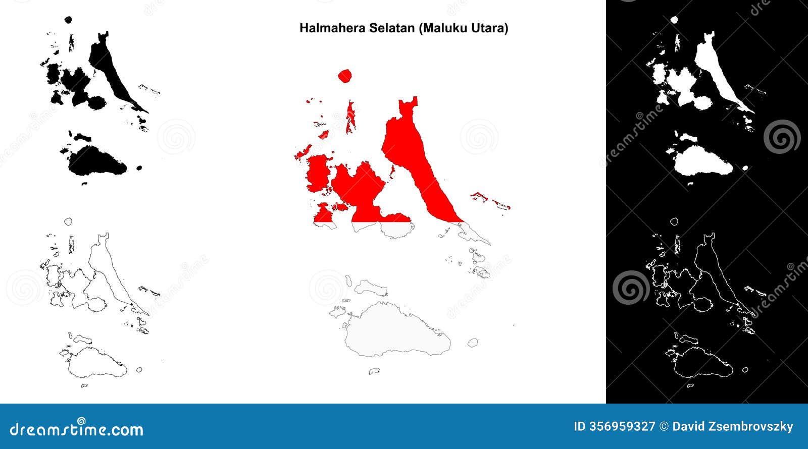 Halmahera Selatan Outline Map Stock Illustration - Illustration of ...
