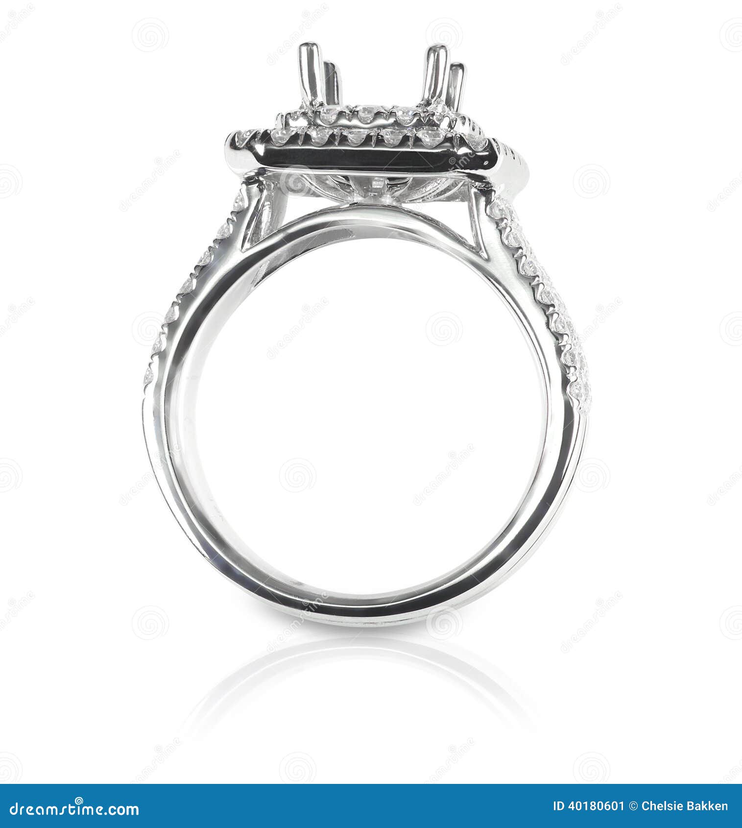Halo DIamond Engagment Wedding Ring Setting Stock Image - Image of ...