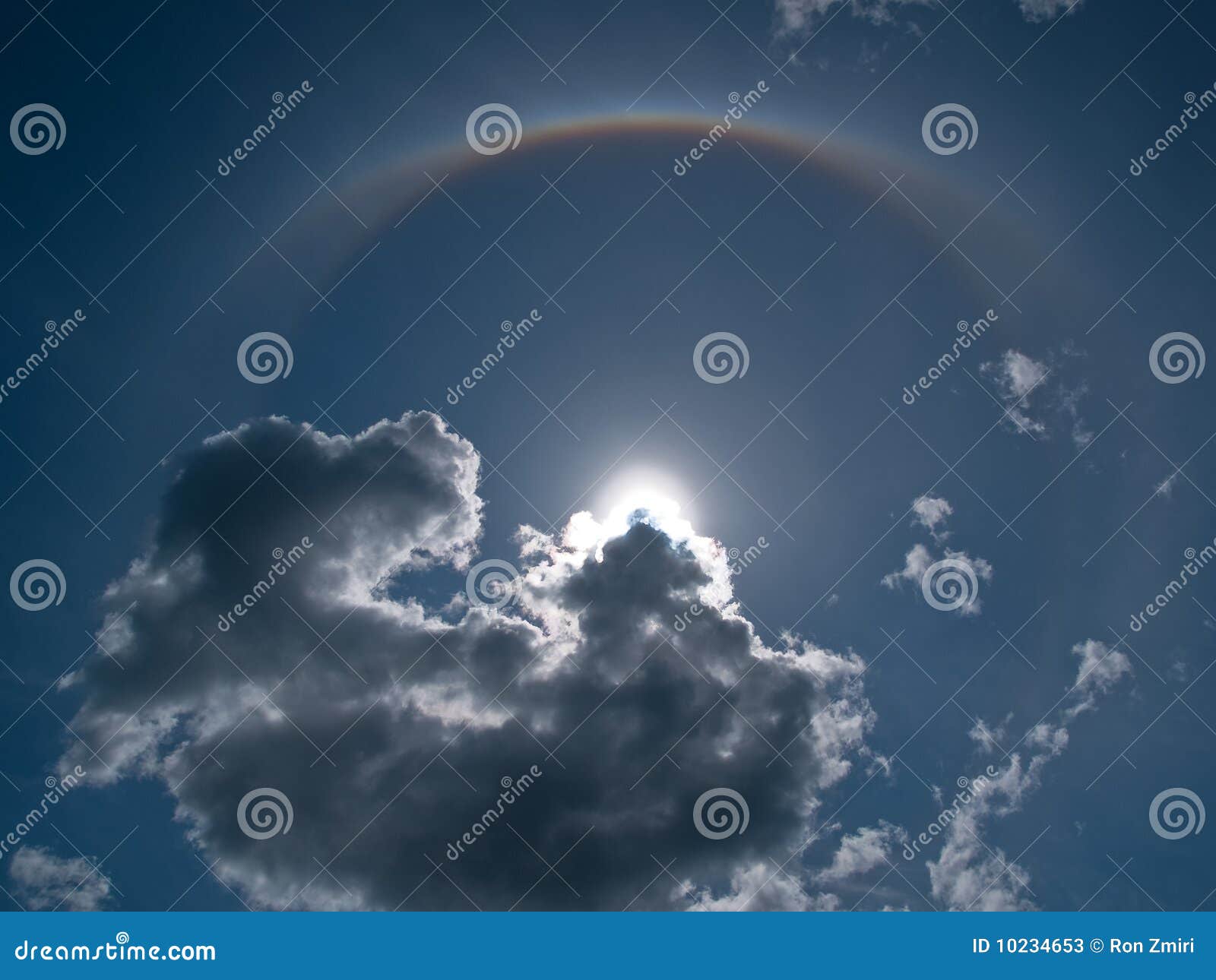 Halo Nimbus Icebow Clouds Formation Stock Image - Image of illuminated ...