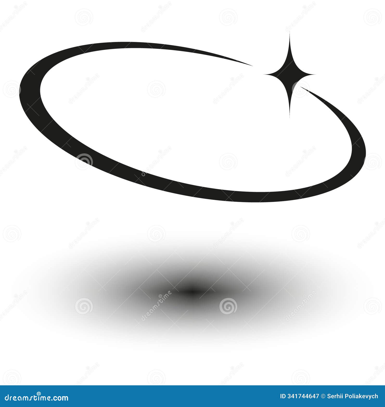 Halo and Shadow. Abstract Circular Symbol. Black Vector Element. Simple ...
