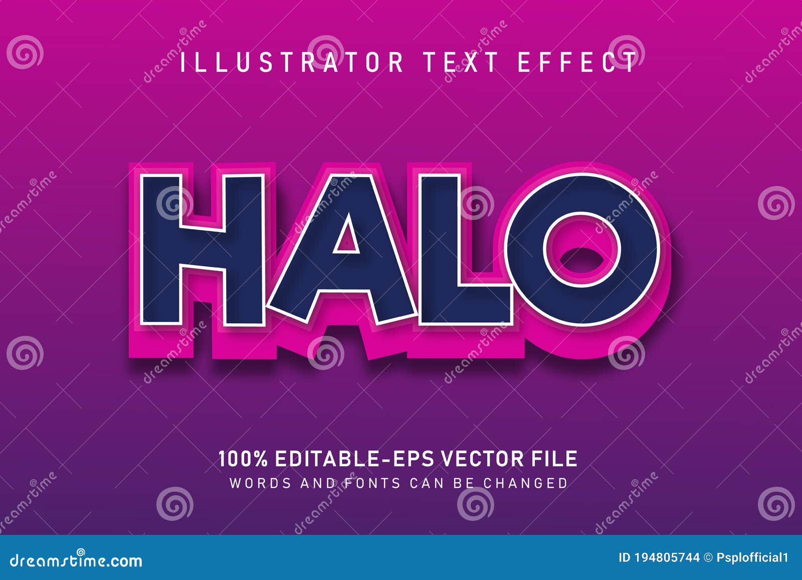 Halo Text Effect Design Vector Stock Vector - Illustration of style ...