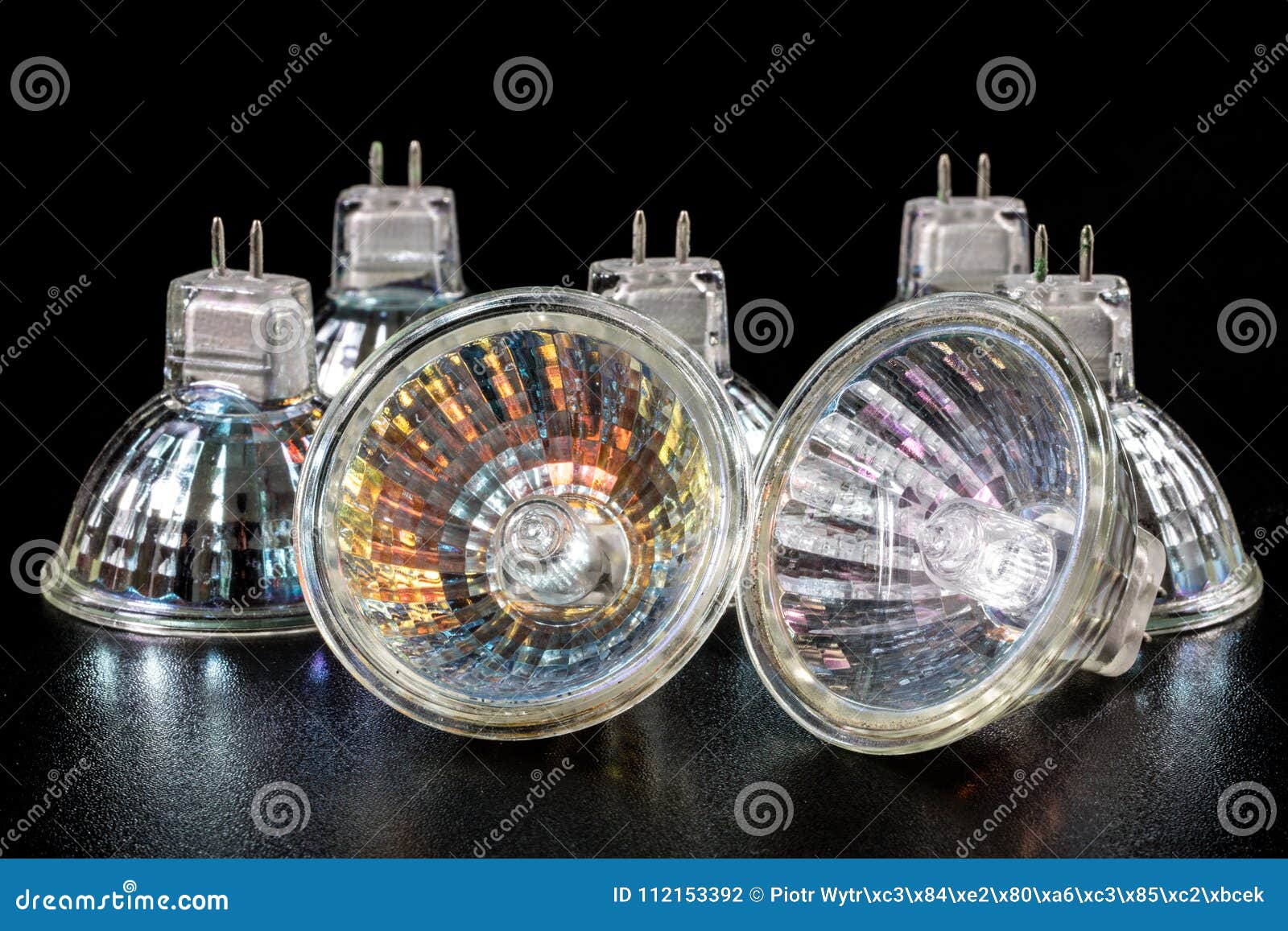 Halogen Bulb in a Reflective Shade. Lighting Accessories on a Da Stock ...