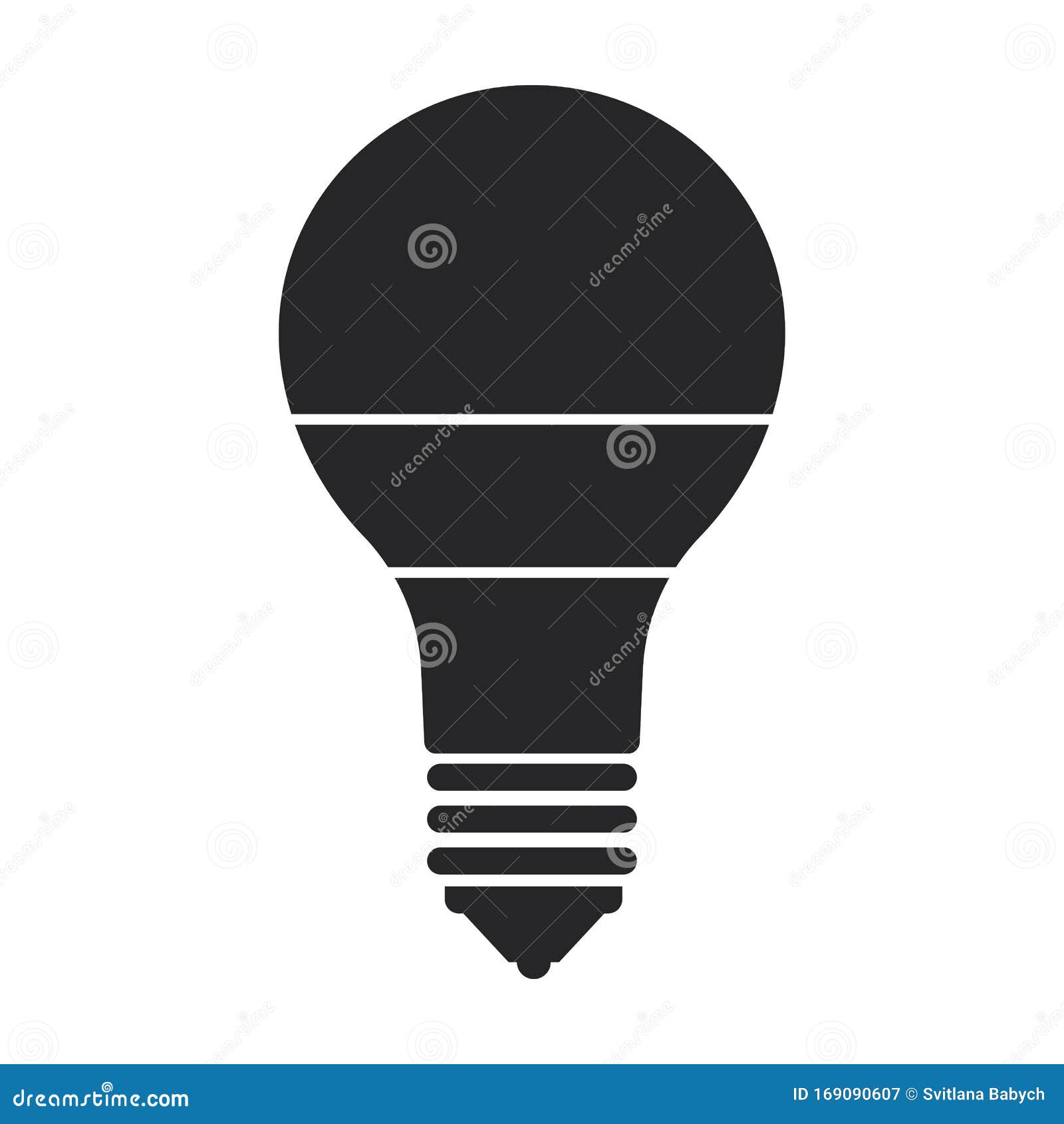 Halogen Bulb Vector Icon. Black Vector Icon Isolated on White ...
