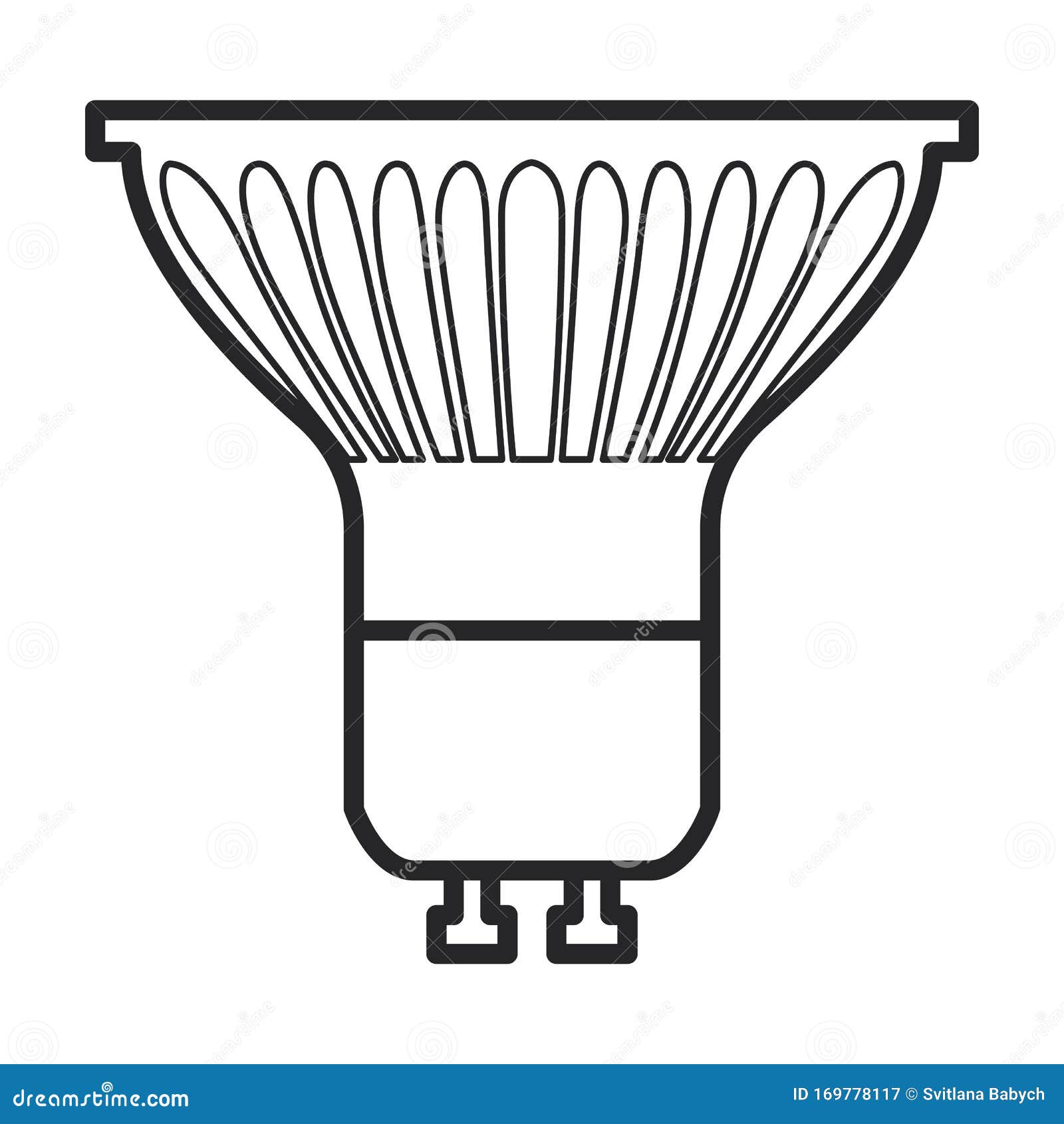 Halogen Bulb Vector Icon. Line Vector Icon Isolated on White Background ...