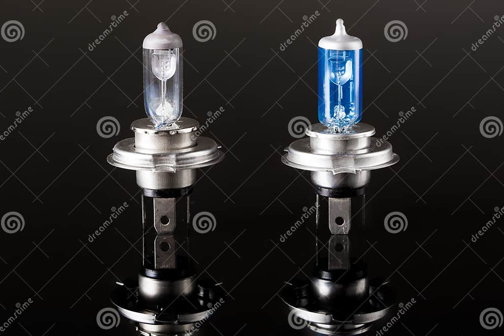 Halogen Car Lamp, Isolate on Black Stock Photo - Image of glass, light ...