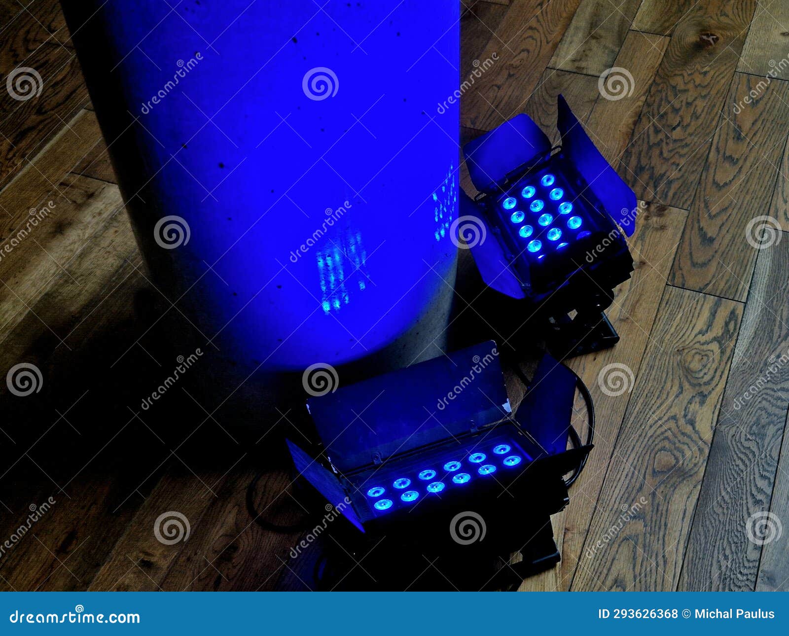 Halogen Led Lighting Technology. a Column and a Ceiling Made of a ...