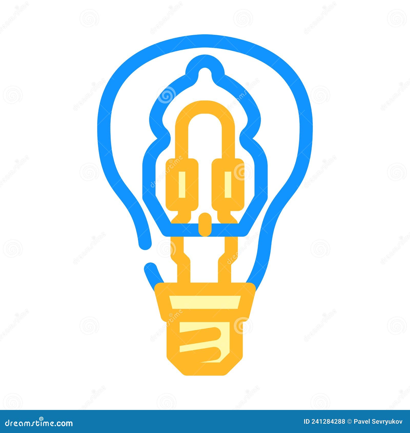 Halogen Light Bulb Color Icon Vector Illustration Stock Vector ...