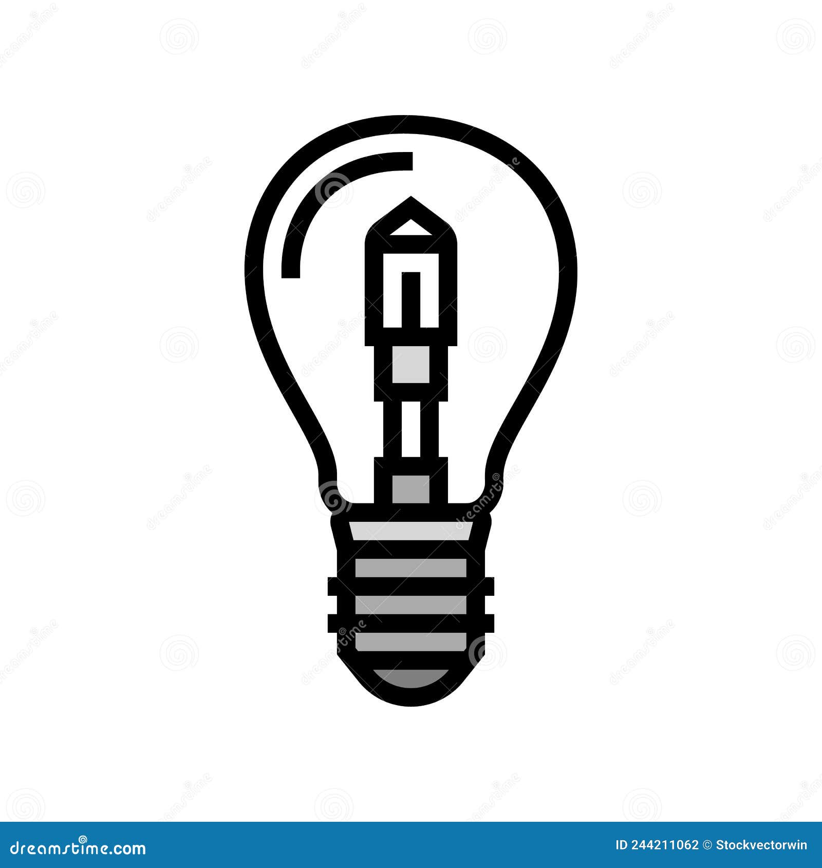 Halogen Light Bulb Color Icon Vector Illustration Stock Vector ...