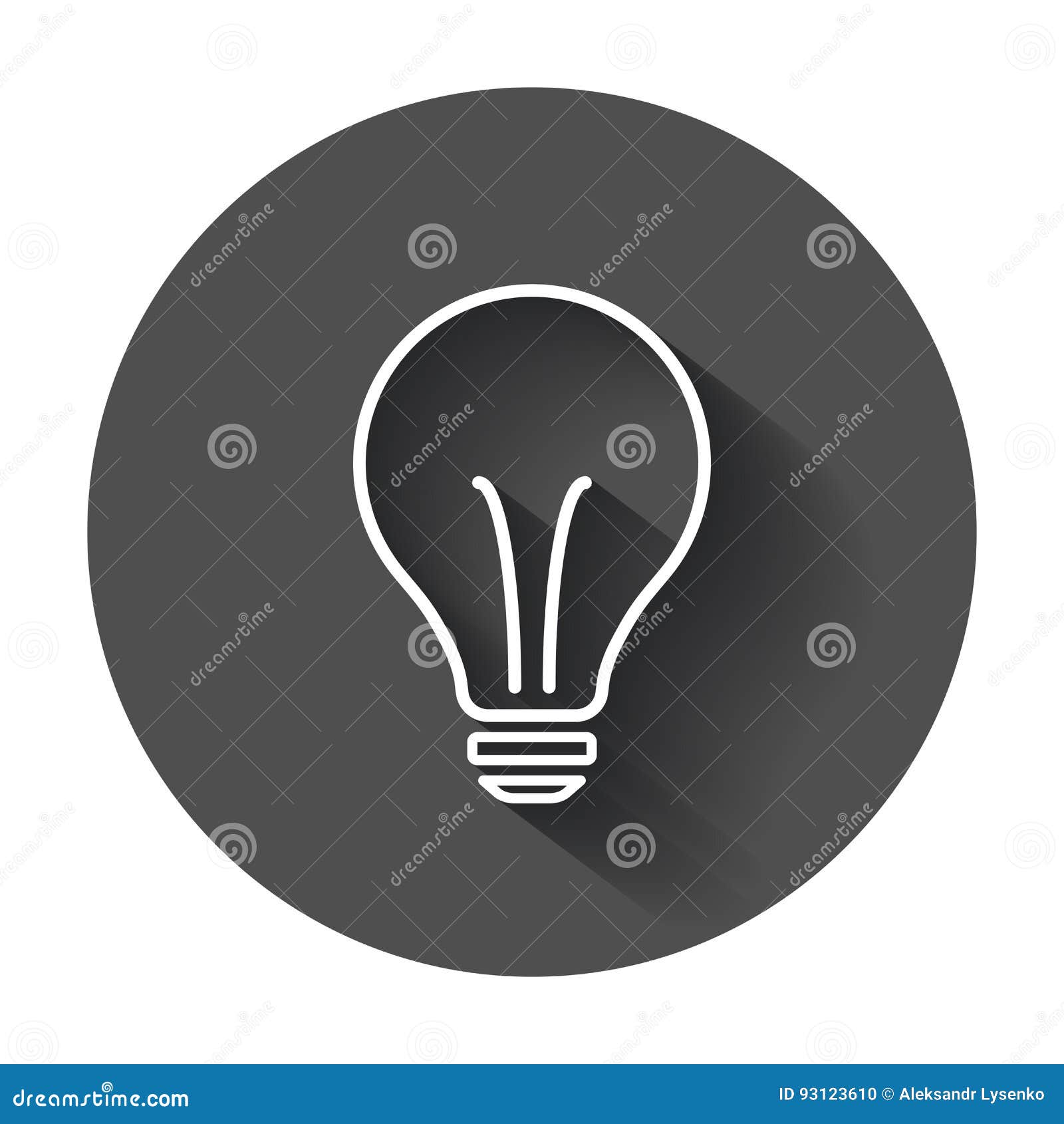 Halogen lightbulb icon. stock vector. Illustration of business - 93123610
