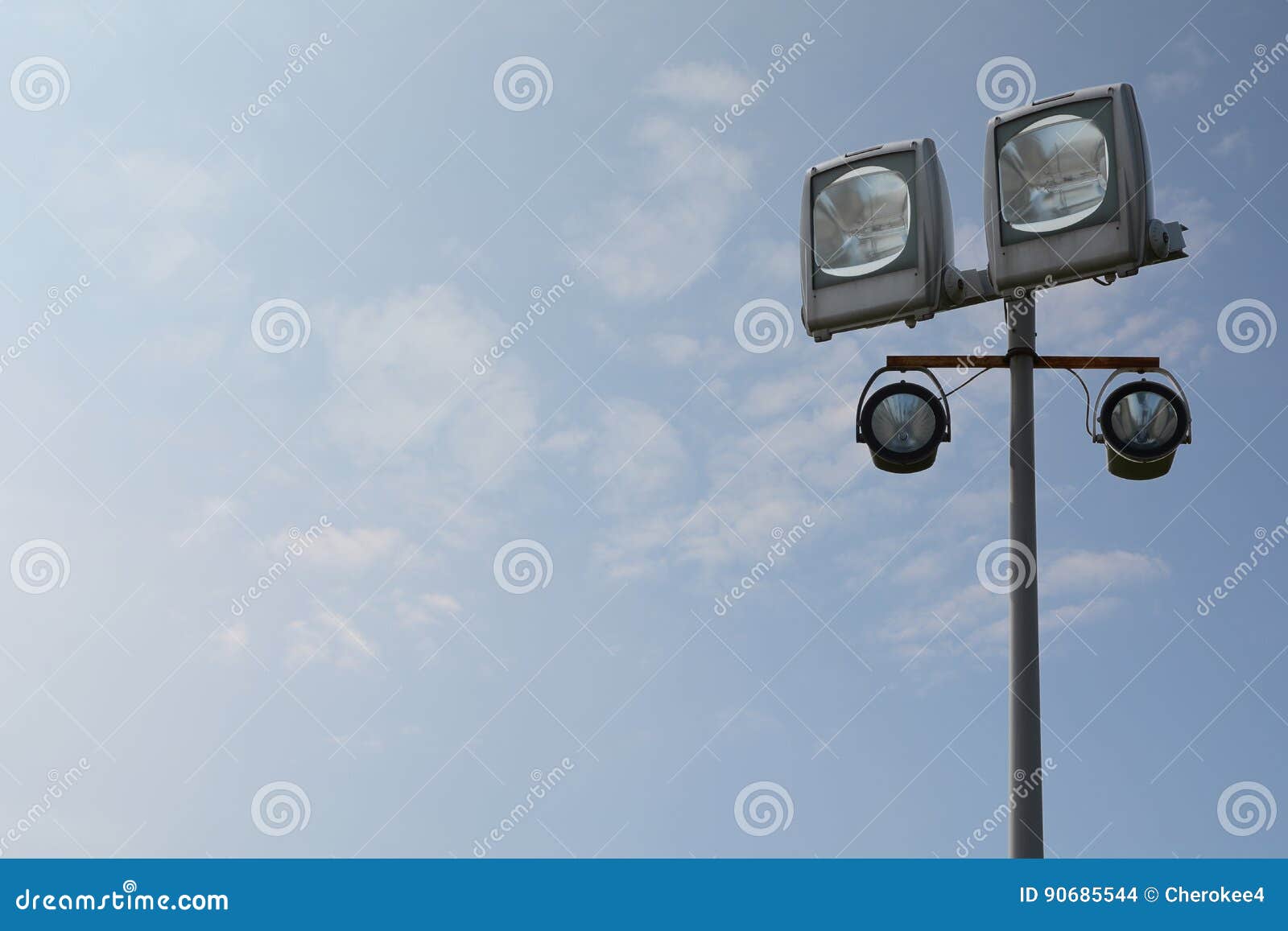Halogen Spotlight on a Blue Sky Background. Stock Photo - Image of ...