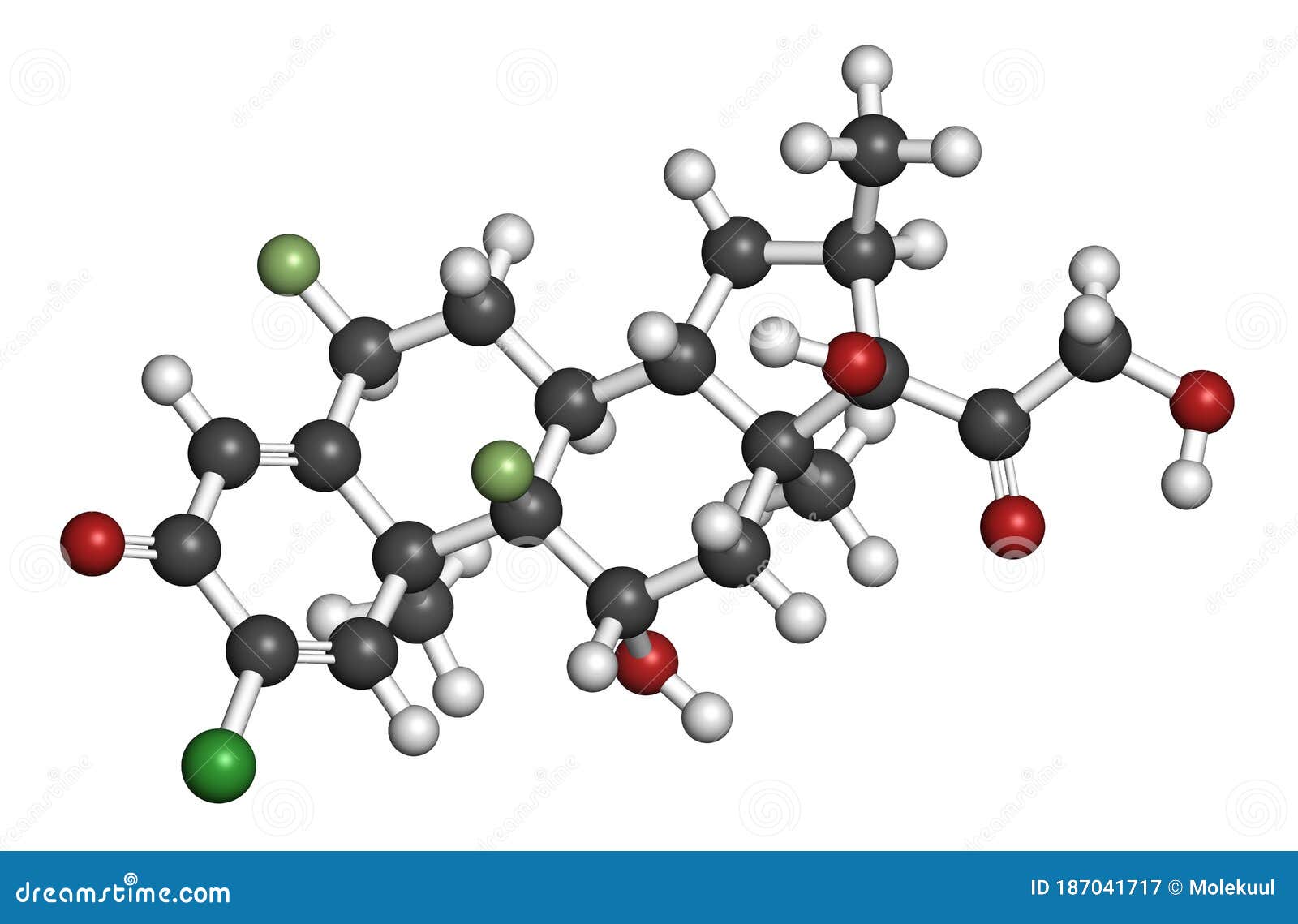 Halometasone Topical Corticosteroid Drug Molecule. 3D Rendering Stock ...