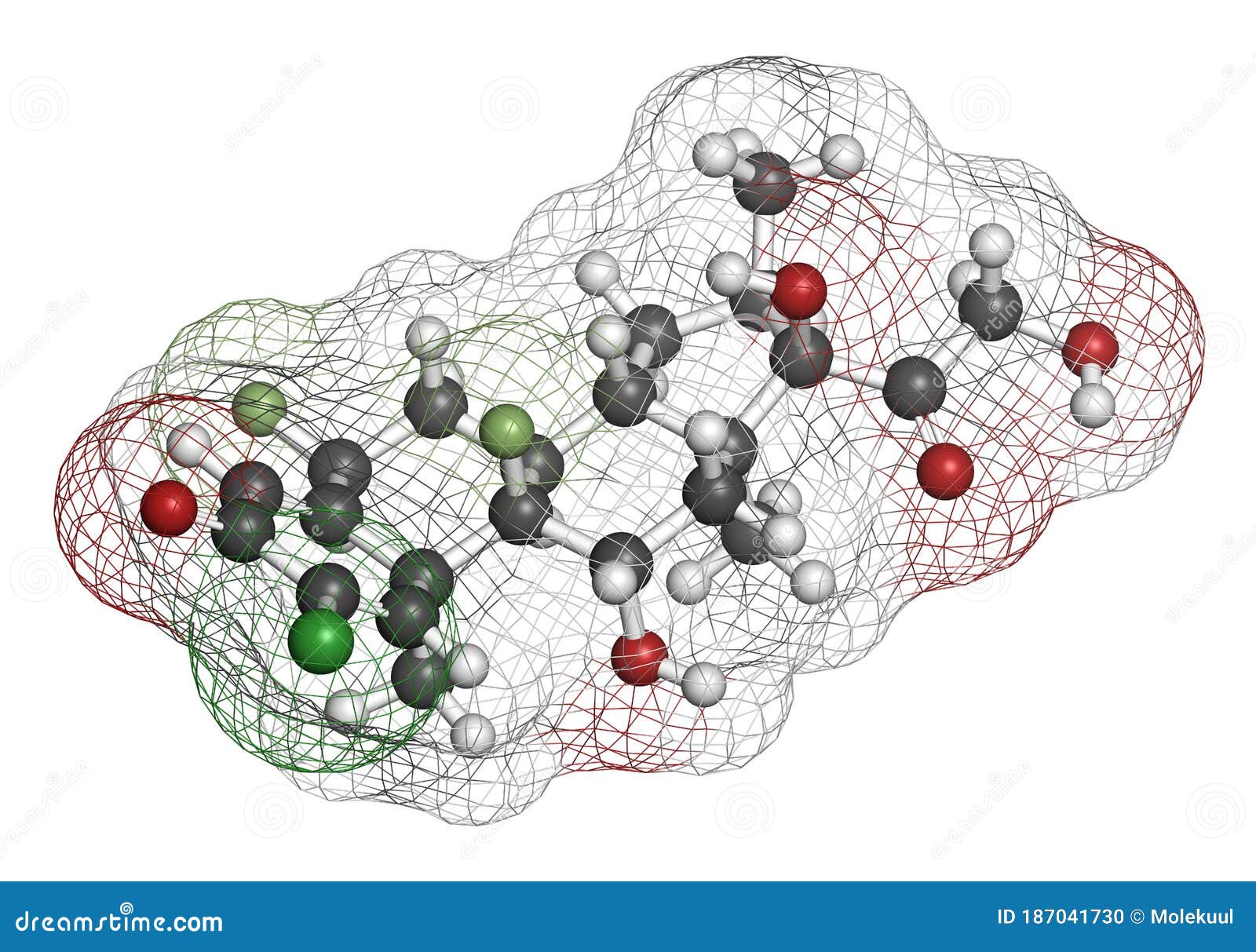 Halometasone Topical Corticosteroid Drug Molecule Vector Illustration ...