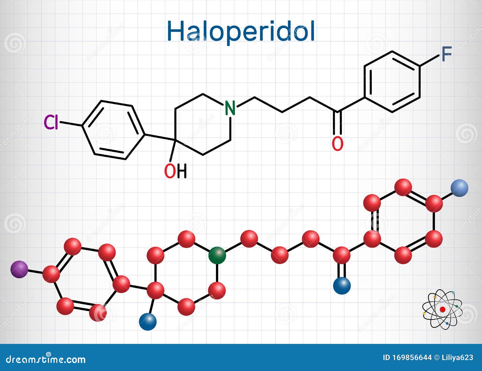 Haloperidol Molecule, is Antipsychotic Medication. Structural Chemical ...