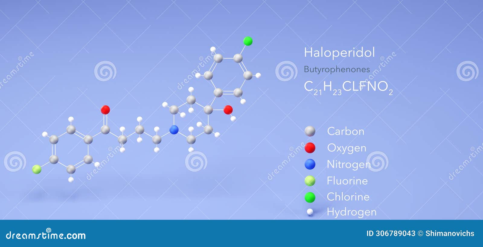 Haloperidol Molecule, Molecular Structures, Haldol, 3d Model ...