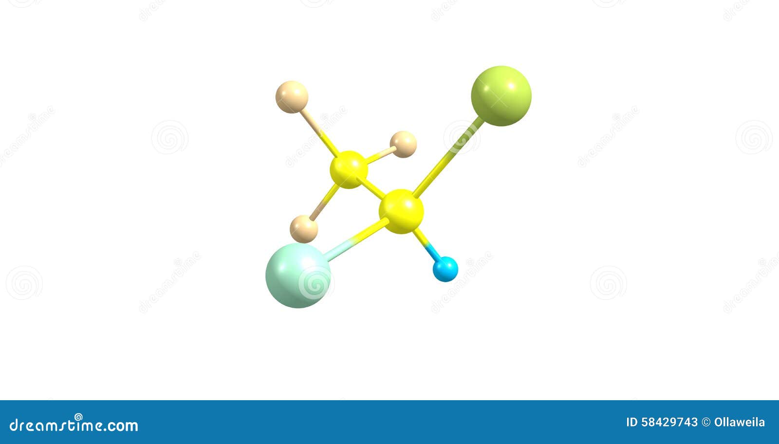 Halothane Molecular Structure Isolated on White Stock Illustration ...
