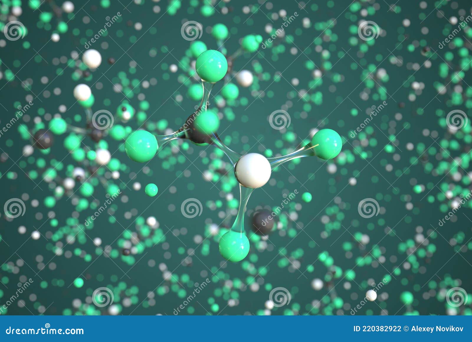 Halothane Molecule. Conceptual Molecular Model. Chemical 3d Rendering ...