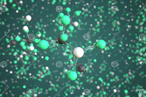 Halothane Molecule. Conceptual Molecular Model. Chemical 3d Rendering ...